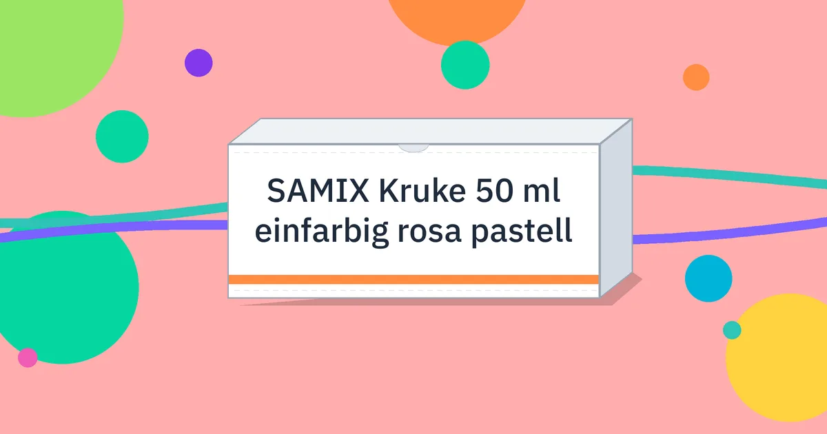 Symbolbild: Packung mit der Aufschrift SAMIX Kruke 50 ml einfarbig rosa pastell (PZN 19987960) – Verfügbarkeit und Bezug in Apotheken in Frankfurt am Main
