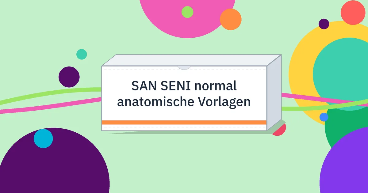 Symbolbild: Packung mit der Aufschrift SAN SENI normal anatomische Vorlagen (PZN 03125819) – Verfügbarkeit und Bezug in Apotheken in Frankfurt am Main