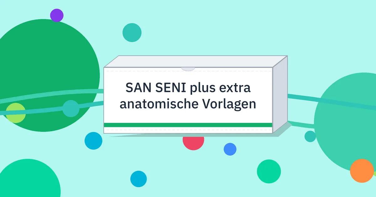 Symbolbild: Packung mit der Aufschrift SAN SENI plus extra anatomische Vorlagen (PZN 12663711) – Verfügbarkeit und Bezug in Apotheken in Frankfurt am Main