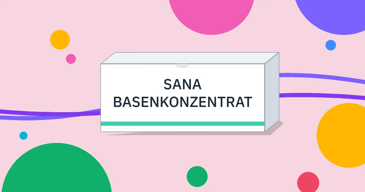 Symbolbild: Packung mit der Aufschrift SANA BASENKONZENTRAT (PZN 12870427) – Verfügbarkeit und Bezug in Apotheken in Frankfurt am Main