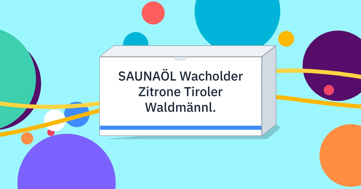 Symbolbild: Packung mit der Aufschrift SAUNAÖL Wacholder Zitrone Tiroler Waldmännl. (PZN 05558913) – Verfügbarkeit und Bezug in Apotheken in Frankfurt am Main