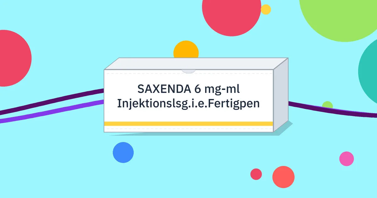Symbolbild: Packung mit der Aufschrift SAXENDA 6 mg-ml Injektionslsg.i.e.Fertigpen (PZN 19344707) – Verfügbarkeit und Bezug in Apotheken in Frankfurt am Main