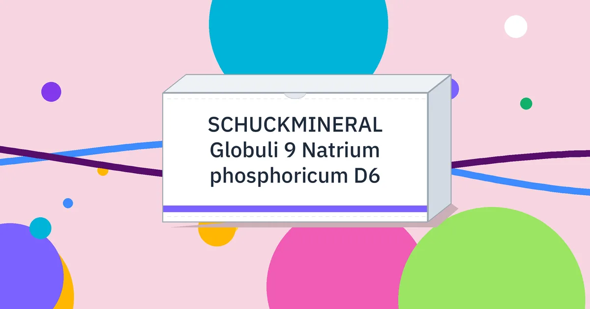 Symbolbild: Packung mit der Aufschrift SCHUCKMINERAL Globuli 9 Natrium phosphoricum D6 (PZN 00425596) – Verfügbarkeit und Bezug in Apotheken in Frankfurt am Main
