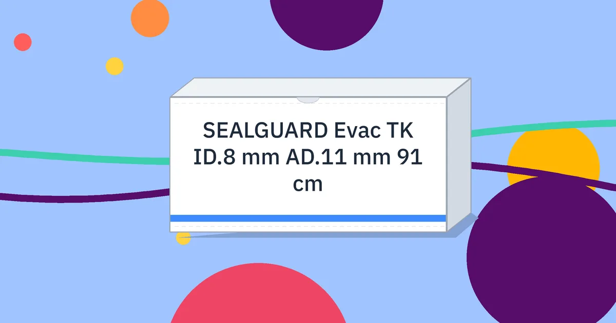 Symbolbild: Packung mit der Aufschrift SEALGUARD Evac TK ID.8 mm AD.11 mm 91 cm (PZN 06792924) – Verfügbarkeit und Bezug in Apotheken in Frankfurt am Main
