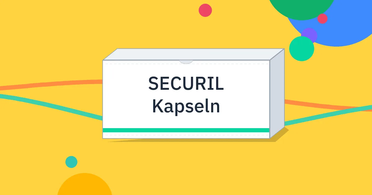 Symbolbild: Packung mit der Aufschrift SECURIL Kapseln (PZN 06116057) – Verfügbarkeit und Bezug in Apotheken in Frankfurt am Main