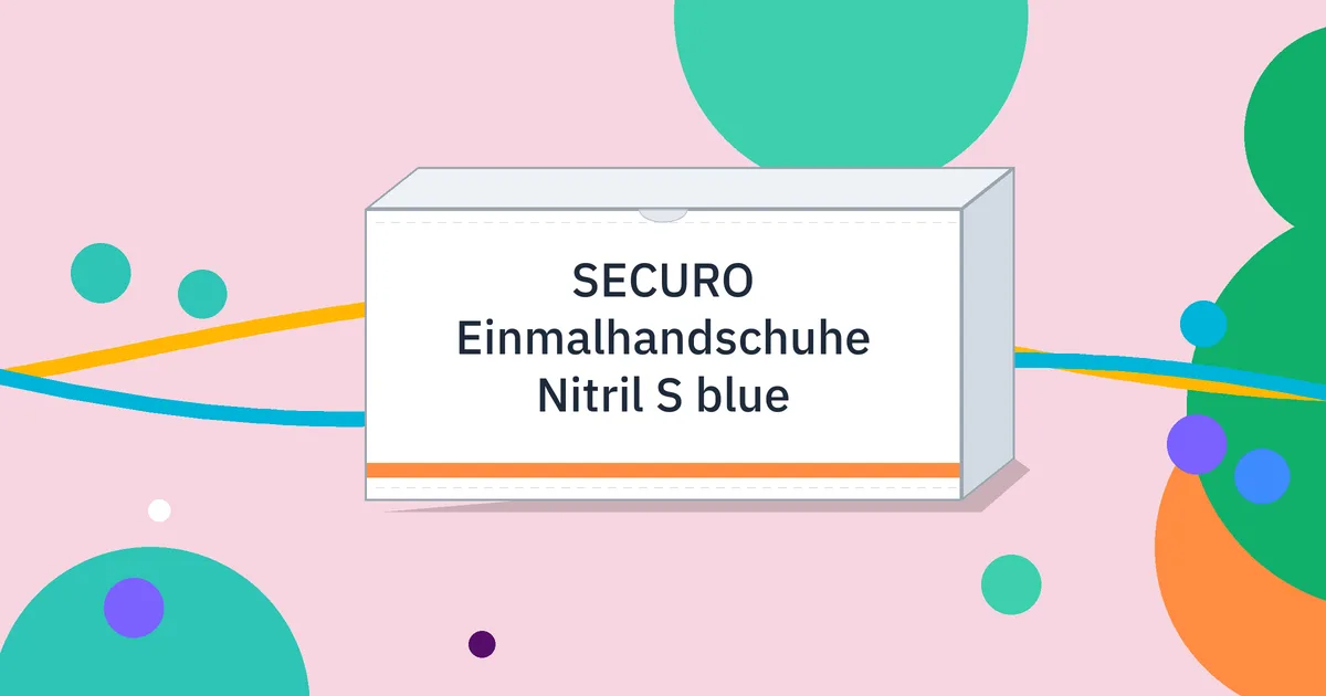 Symbolbild: Packung mit der Aufschrift SECURO Einmalhandschuhe Nitril S blue (PZN 18822091) – Verfügbarkeit und Bezug in Apotheken in Frankfurt am Main