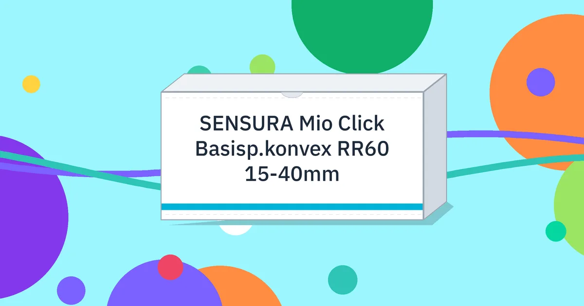 Symbolbild: Packung mit der Aufschrift SENSURA Mio Click Basisp.konvex RR60 15-40mm (PZN 10858155) – Verfügbarkeit und Bezug in Apotheken in Frankfurt am Main