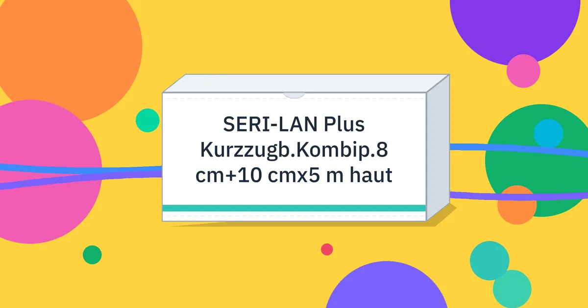 Symbolbild: Packung mit der Aufschrift SERI-LAN Plus Kurzzugb.Kombip.8 cm+10 cmx5 m haut (PZN 11349912) – Verfügbarkeit und Bezug in Apotheken in Frankfurt am Main