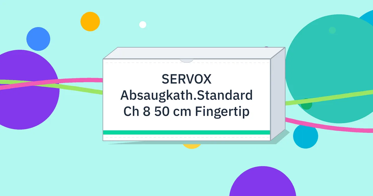 Symbolbild: Packung mit der Aufschrift SERVOX Absaugkath.Standard Ch 8 50 cm Fingertip (PZN 16395058) – Verfügbarkeit und Bezug in Apotheken in Frankfurt am Main