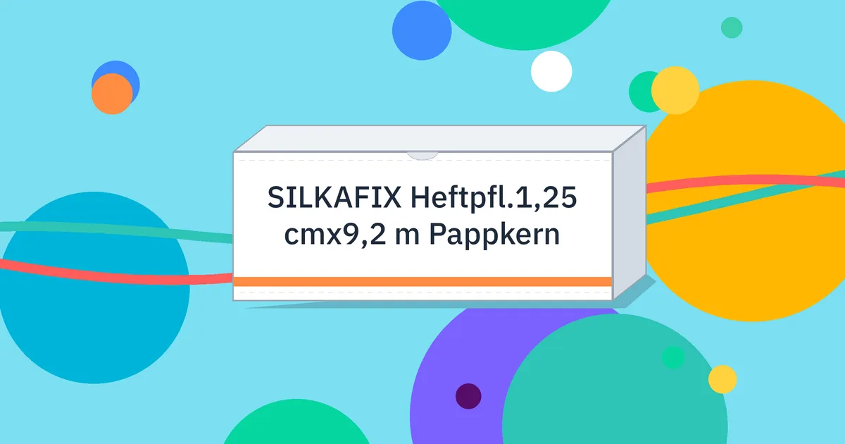 Symbolbild: Packung mit der Aufschrift SILKAFIX Heftpfl.1,25 cmx9,2 m Pappkern (PZN 04860314) – Verfügbarkeit und Bezug in Apotheken in Frankfurt am Main