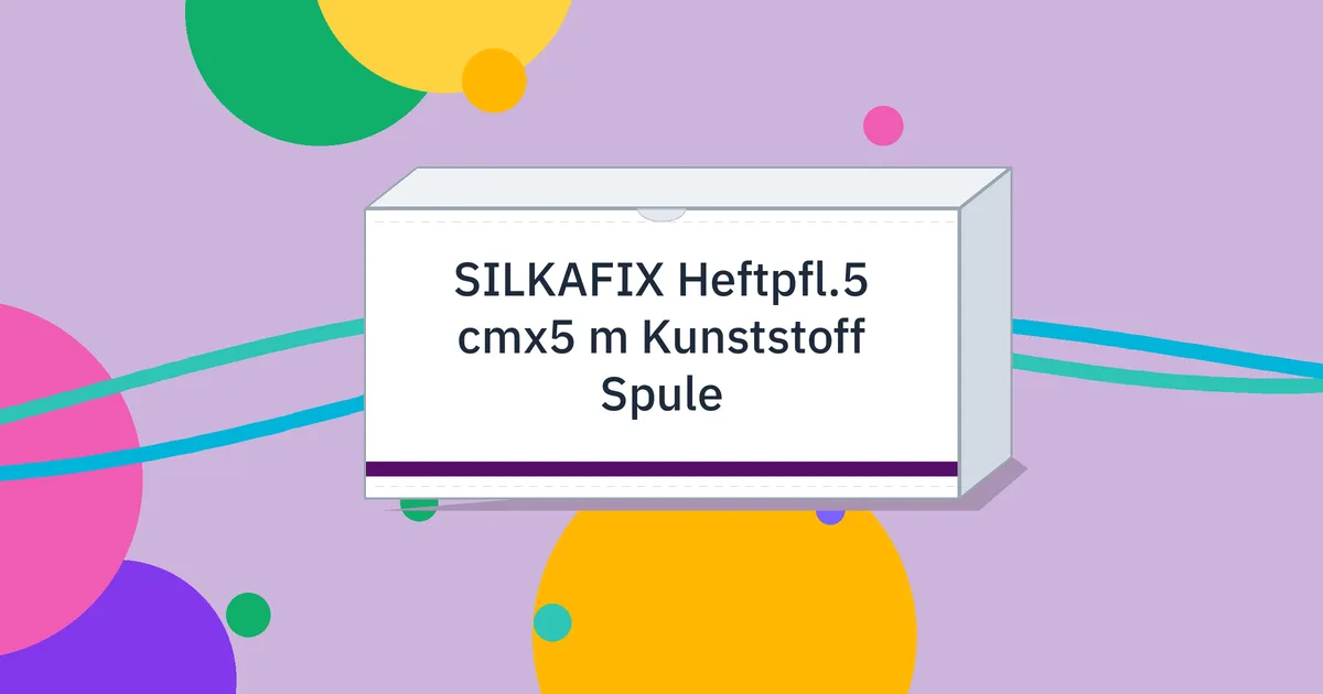 Symbolbild: Packung mit der Aufschrift SILKAFIX Heftpfl.5 cmx5 m Kunststoff Spule (PZN 18038351) – Verfügbarkeit und Bezug in Apotheken in Frankfurt am Main