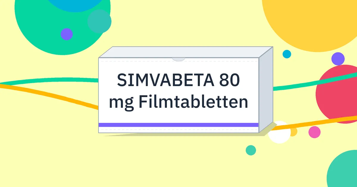 Symbolbild: Packung mit der Aufschrift SIMVABETA 80 mg Filmtabletten (PZN 00788637) – Verfügbarkeit und Bezug in Apotheken in Frankfurt am Main