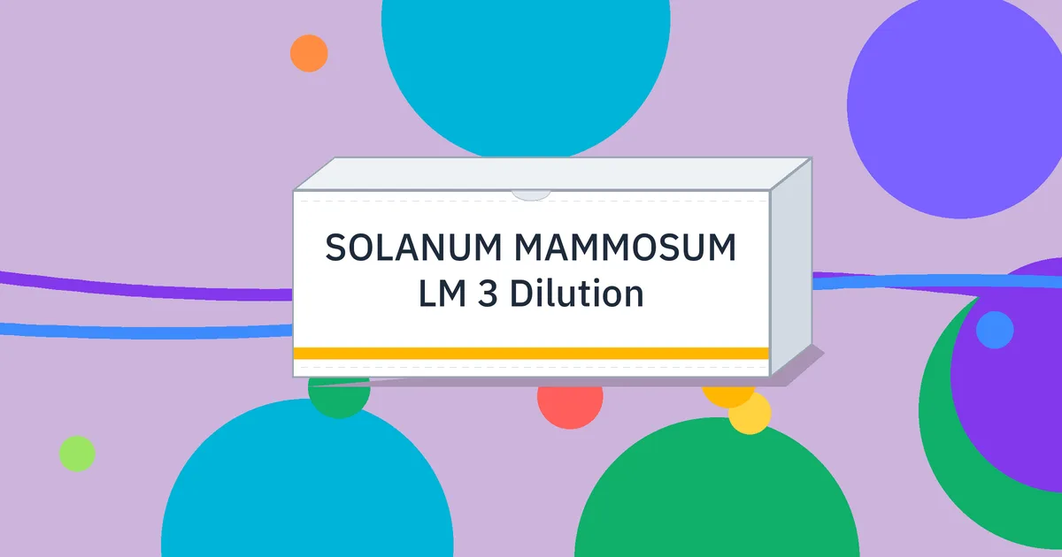 Symbolbild: Packung mit der Aufschrift SOLANUM MAMMOSUM LM 3 Dilution (PZN 13192254) – Verfügbarkeit und Bezug in Apotheken in Frankfurt am Main