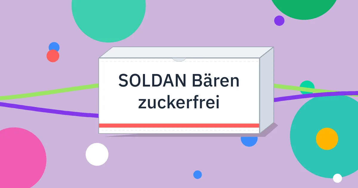 Symbolbild: Packung mit der Aufschrift SOLDAN Bären zuckerfrei (PZN 05541189) – Verfügbarkeit und Bezug in Apotheken in Frankfurt am Main