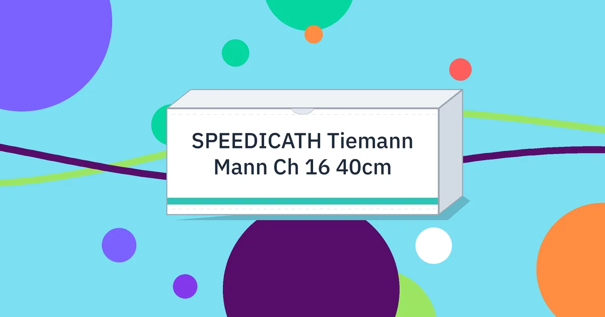 Symbolbild: Packung mit der Aufschrift SPEEDICATH Tiemann Mann Ch 16 40cm (PZN 10220197) – Verfügbarkeit und Bezug in Apotheken in Frankfurt am Main