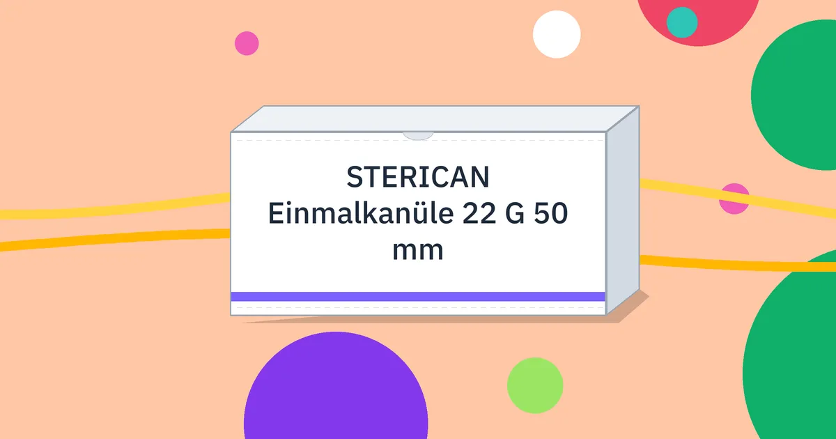 Symbolbild: Packung mit der Aufschrift STERICAN Einmalkanüle 22 G 50 mm (PZN 18746504) – Verfügbarkeit und Bezug in Apotheken in Frankfurt am Main