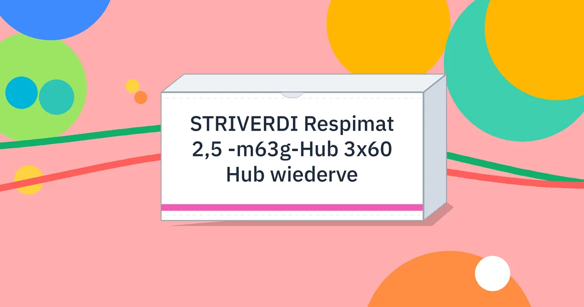 Symbolbild: Packung mit der Aufschrift STRIVERDI Respimat 2,5 -m63g-Hub 3x60 Hub wiederve (PZN 13832831) – Verfügbarkeit und Bezug in Apotheken in Frankfurt am Main