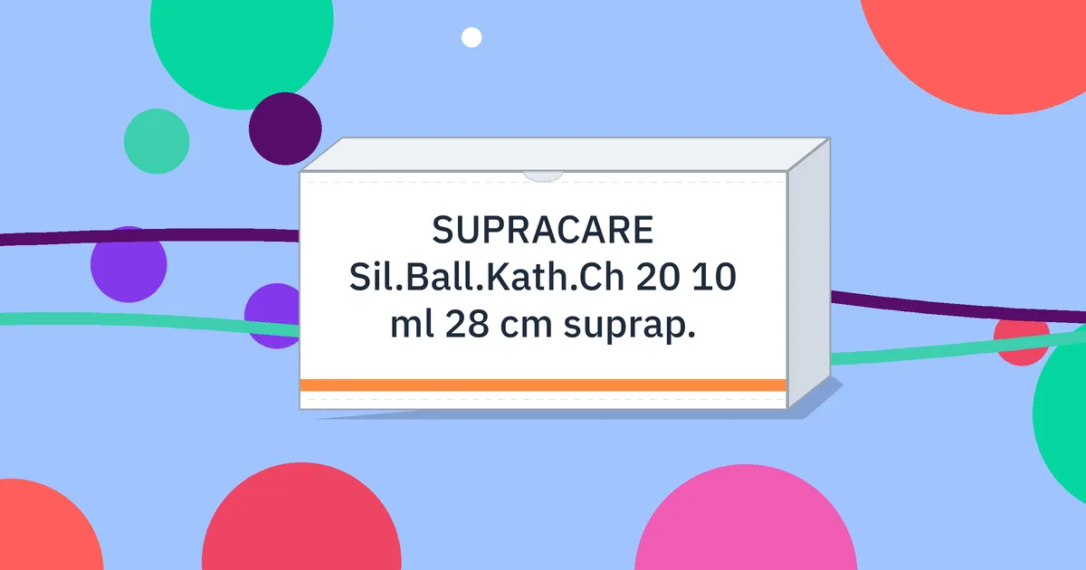 Symbolbild: Packung mit der Aufschrift SUPRACARE Sil.Ball.Kath.Ch 20 10 ml 28 cm suprap. (PZN 04506216) – Verfügbarkeit und Bezug in Apotheken in Frankfurt am Main