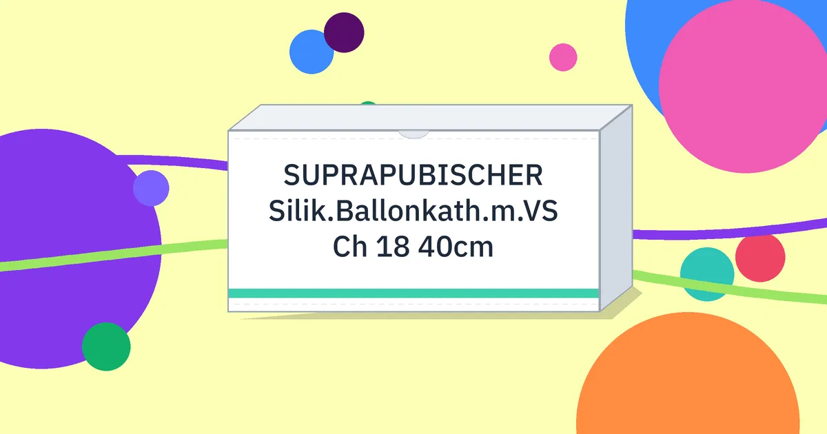 Symbolbild: Packung mit der Aufschrift SUPRAPUBISCHER Silik.Ballonkath.m.VS Ch 18 40cm (PZN 10184900) – Verfügbarkeit und Bezug in Apotheken in Frankfurt am Main