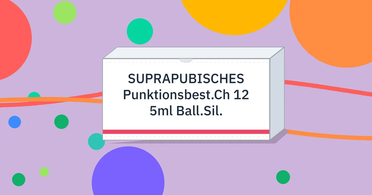 Symbolbild: Packung mit der Aufschrift SUPRAPUBISCHES Punktionsbest.Ch 12 5ml Ball.Sil. (PZN 09061546) – Verfügbarkeit und Bezug in Apotheken in Frankfurt am Main
