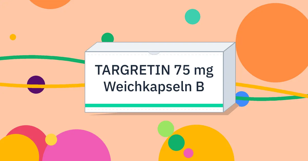 Symbolbild: Packung mit der Aufschrift TARGRETIN 75 mg Weichkapseln B (PZN 11554049) – Verfügbarkeit und Bezug in Apotheken in Frankfurt am Main