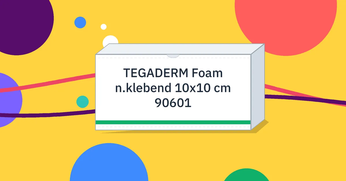 Symbolbild: Packung mit der Aufschrift TEGADERM Foam n.klebend 10x10 cm 90601 (PZN 16394662) – Verfügbarkeit und Bezug in Apotheken in Frankfurt am Main