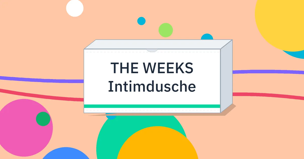 Symbolbild: Packung mit der Aufschrift THE WEEKS Intimdusche (PZN 18798872) – Verfügbarkeit und Bezug in Apotheken in Frankfurt am Main