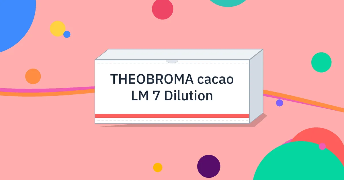 Symbolbild: Packung mit der Aufschrift THEOBROMA cacao LM 7 Dilution (PZN 13219705) – Verfügbarkeit und Bezug in Apotheken in Frankfurt am Main