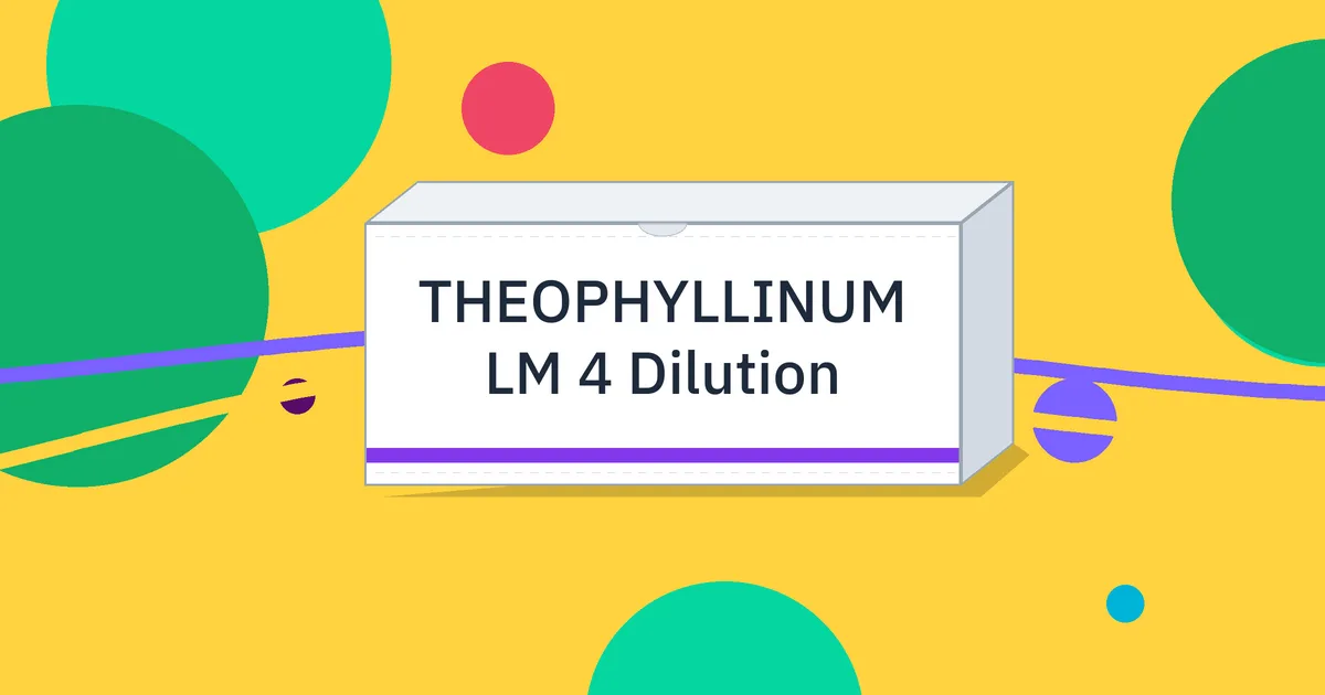 Symbolbild: Packung mit der Aufschrift THEOPHYLLINUM LM 4 Dilution (PZN 13220140) – Verfügbarkeit und Bezug in Apotheken in Frankfurt am Main