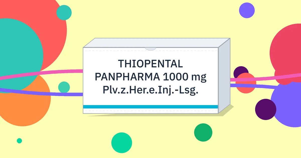 Symbolbild: Packung mit der Aufschrift THIOPENTAL PANPHARMA 1000 mg Plv.z.Her.e.Inj.-Lsg. (PZN 16200422) – Verfügbarkeit und Bezug in Apotheken in Frankfurt am Main
