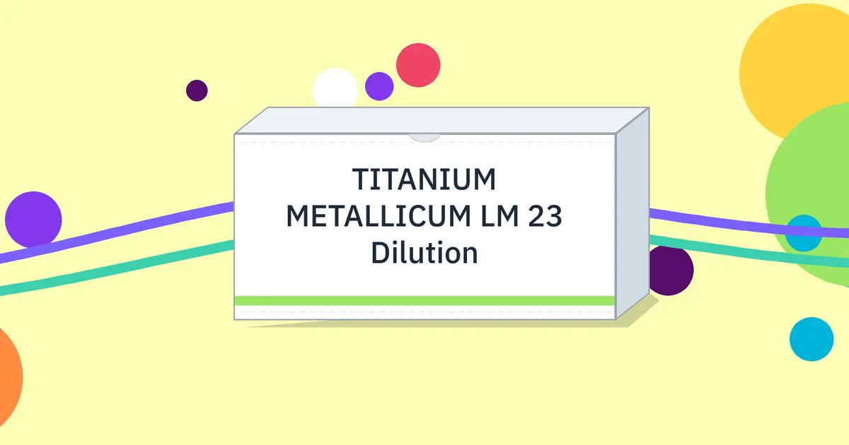 Symbolbild: Packung mit der Aufschrift TITANIUM METALLICUM LM 23 Dilution (PZN 13224474) – Verfügbarkeit und Bezug in Apotheken in Frankfurt am Main
