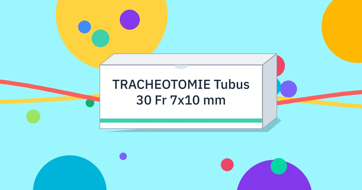 Symbolbild: Packung mit der Aufschrift TRACHEOTOMIE Tubus 30 Fr 7x10 mm (PZN 10178615) – Verfügbarkeit und Bezug in Apotheken in Frankfurt am Main