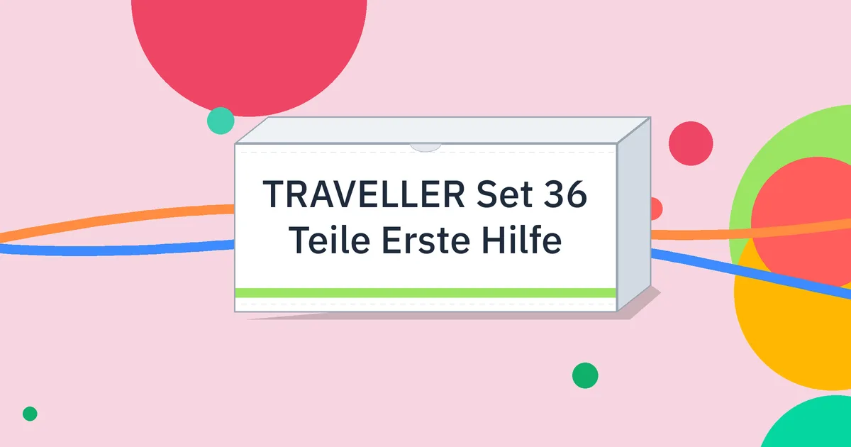 Symbolbild: Packung mit der Aufschrift TRAVELLER Set 36 Teile Erste Hilfe (PZN 10054741) – Verfügbarkeit und Bezug in Apotheken in Frankfurt am Main