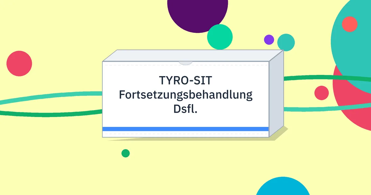 Symbolbild: Packung mit der Aufschrift TYRO-SIT Fortsetzungsbehandlung Dsfl. (PZN 16131856) – Verfügbarkeit und Bezug in Apotheken in Frankfurt am Main