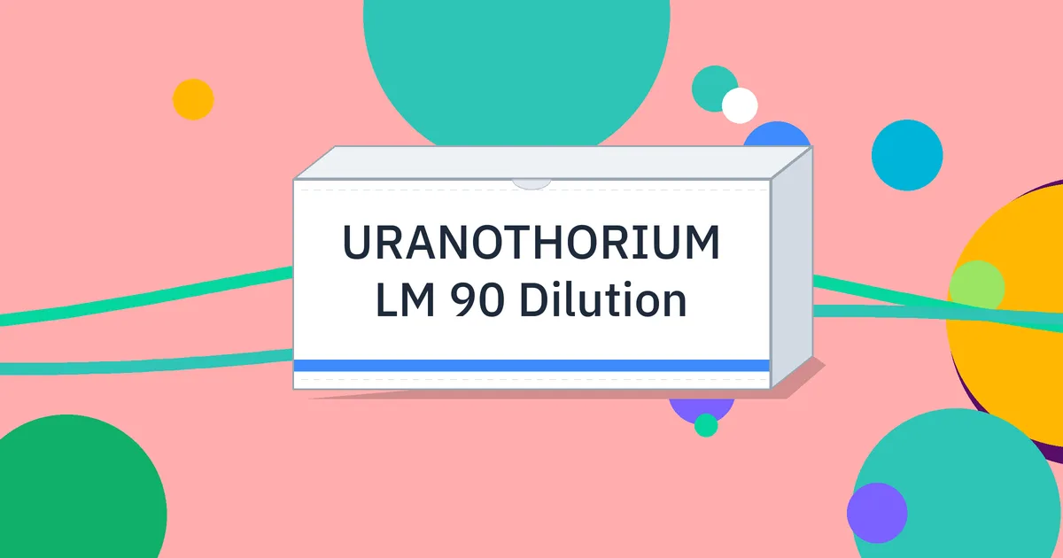 Symbolbild: Packung mit der Aufschrift URANOTHORIUM LM 90 Dilution (PZN 13257048) – Verfügbarkeit und Bezug in Apotheken in Frankfurt am Main