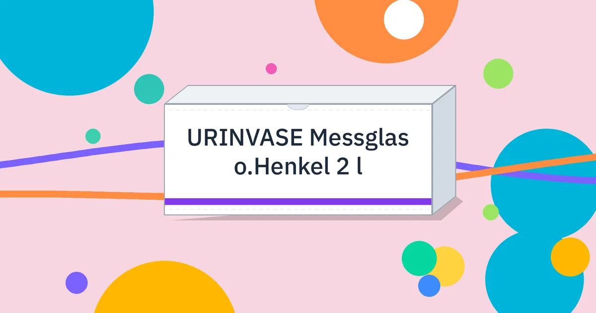 Symbolbild: Packung mit der Aufschrift URINVASE Messglas o.Henkel 2 l (PZN 01979138) – Verfügbarkeit und Bezug in Apotheken in Frankfurt am Main