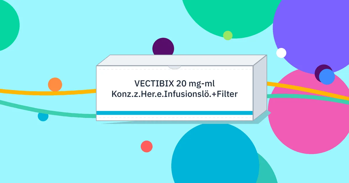 Symbolbild: Packung mit der Aufschrift VECTIBIX 20 mg-ml Konz.z.Her.e.Infusionslö.+Filter (PZN 07337524) – Verfügbarkeit und Bezug in Apotheken in Frankfurt am Main