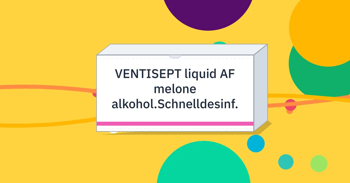 Symbolbild: Packung mit der Aufschrift VENTISEPT liquid AF melone alkohol.Schnelldesinf. (PZN 11889608) – Verfügbarkeit und Bezug in Apotheken in Frankfurt am Main