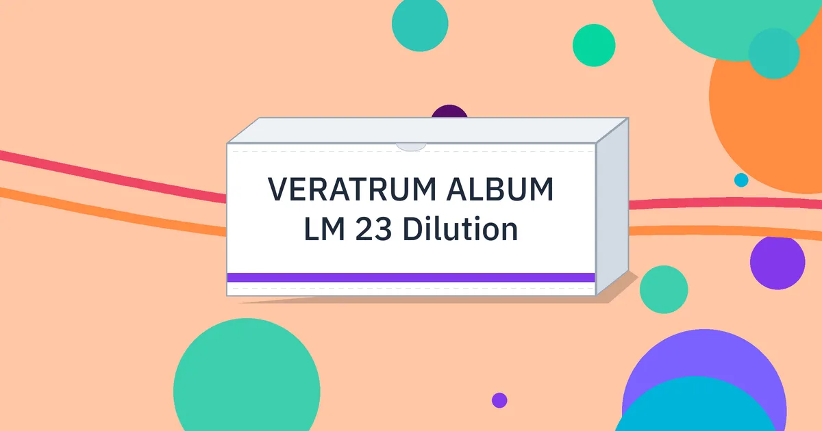 Symbolbild: Packung mit der Aufschrift VERATRUM ALBUM LM 23 Dilution (PZN 13264692) – Verfügbarkeit und Bezug in Apotheken in Frankfurt am Main