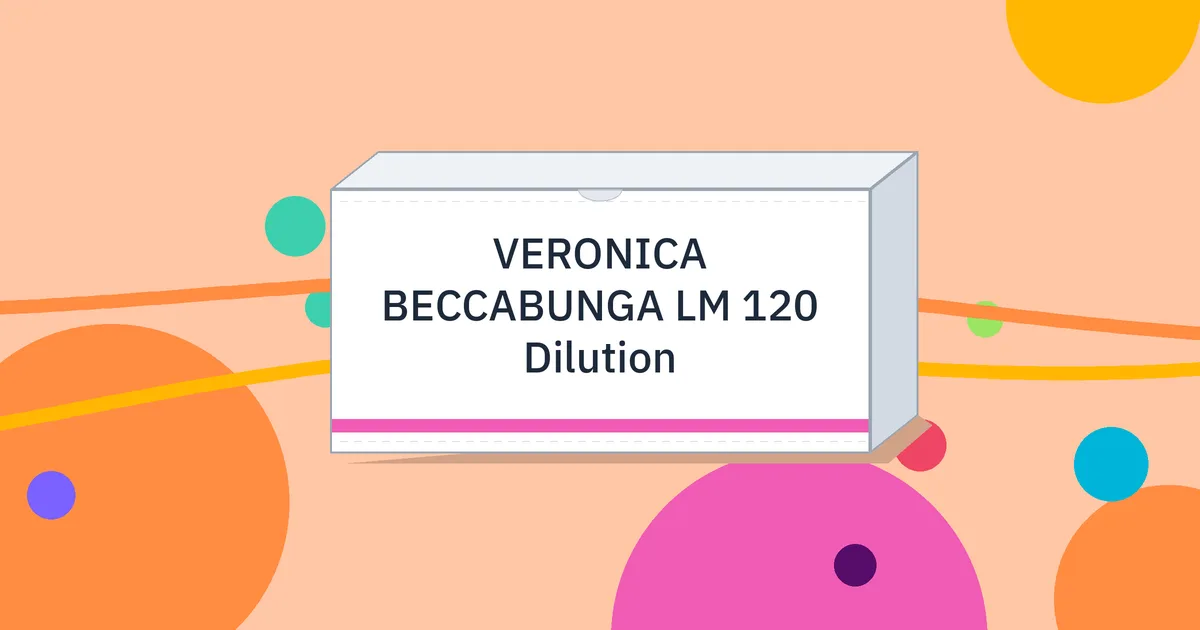 Symbolbild: Packung mit der Aufschrift VERONICA BECCABUNGA LM 120 Dilution (PZN 13269583) – Verfügbarkeit und Bezug in Apotheken in Frankfurt am Main