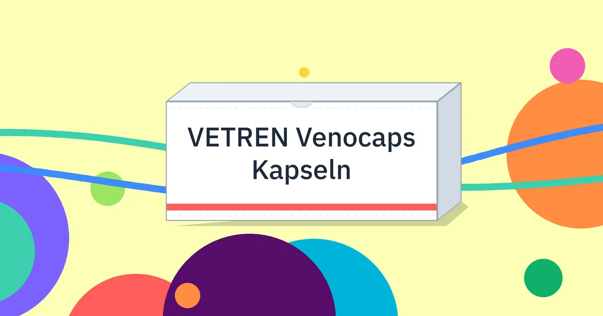 Symbolbild: Packung mit der Aufschrift VETREN Venocaps Kapseln (PZN 12516921) – Verfügbarkeit und Bezug in Apotheken in Frankfurt am Main