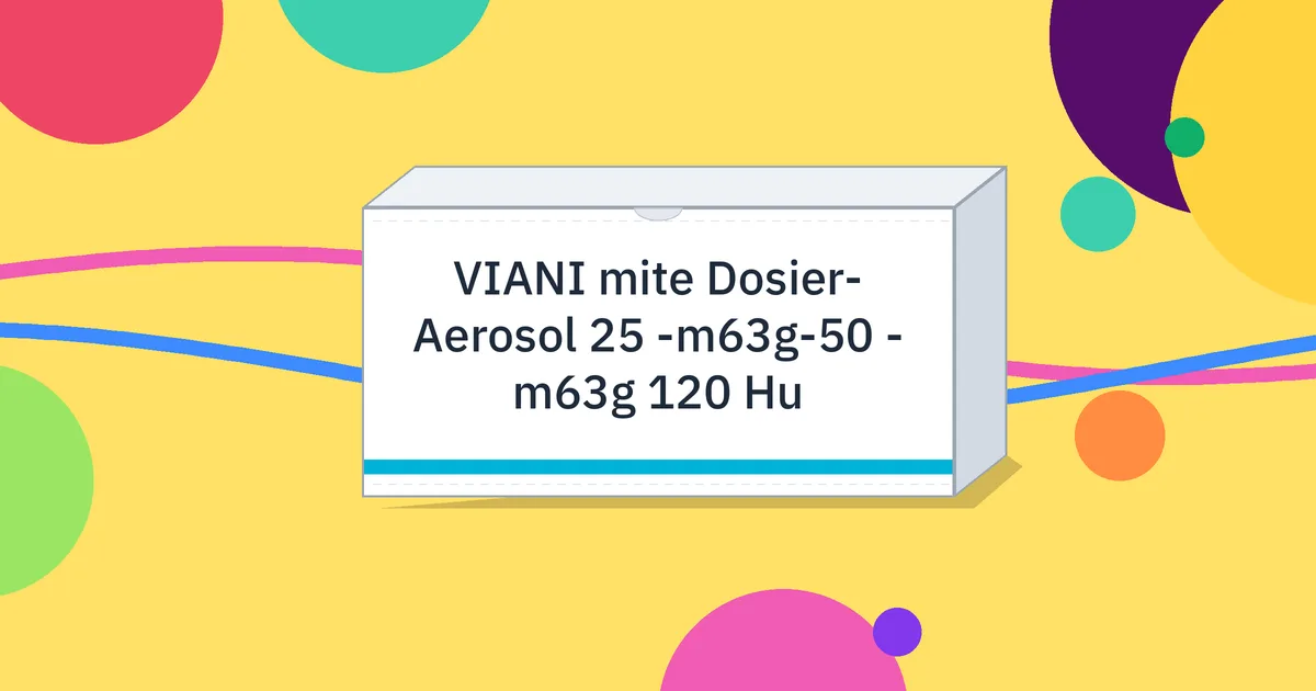 Symbolbild: Packung mit der Aufschrift VIANI mite Dosier-Aerosol 25 -m63g-50 -m63g 120 Hu (PZN 01483992) – Verfügbarkeit und Bezug in Apotheken in Frankfurt am Main