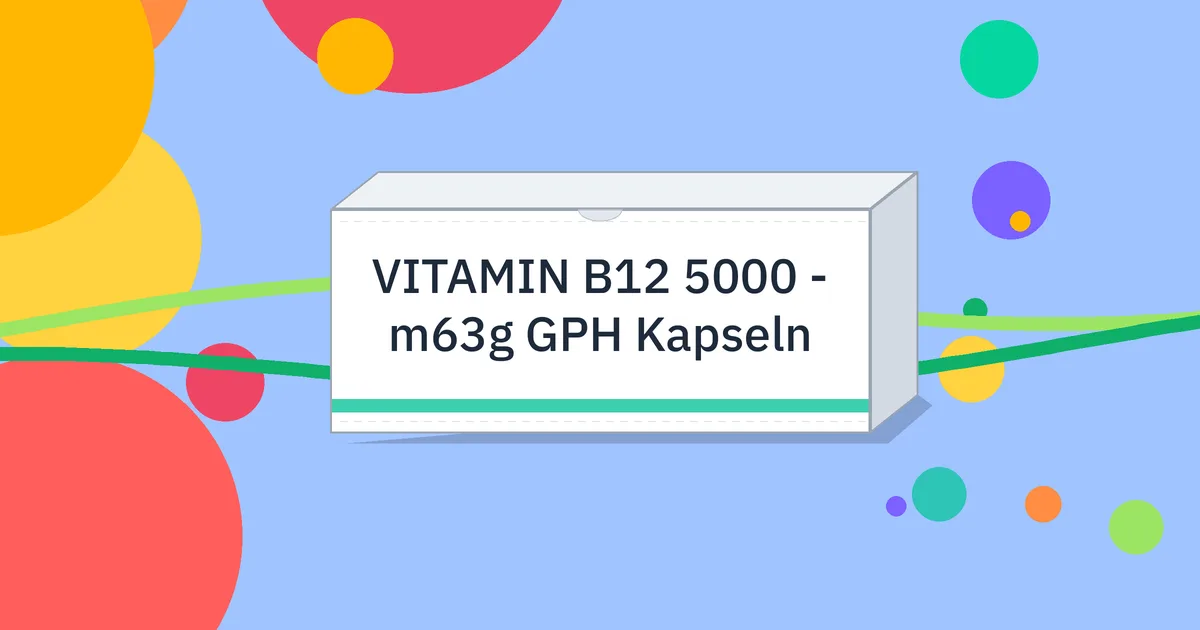 Symbolbild: Packung mit der Aufschrift VITAMIN B12 5000 -m63g GPH Kapseln (PZN 17822982) – Verfügbarkeit und Bezug in Apotheken in Frankfurt am Main
