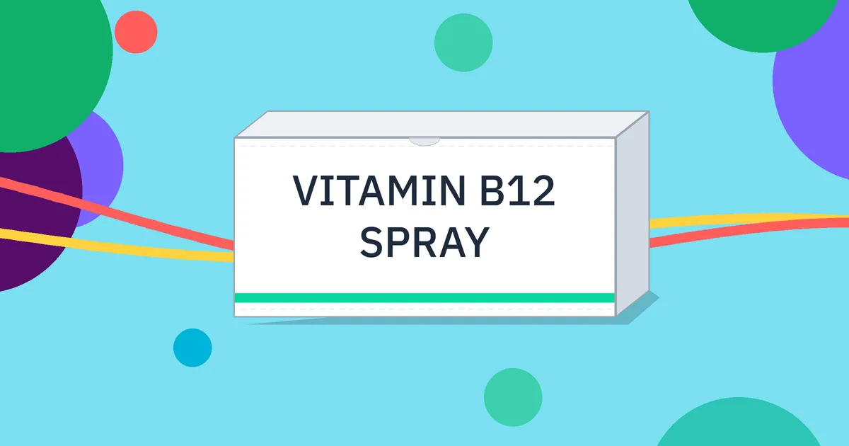 Symbolbild: Packung mit der Aufschrift VITAMIN B12 SPRAY (PZN 19713783) – Verfügbarkeit und Bezug in Apotheken in Frankfurt am Main