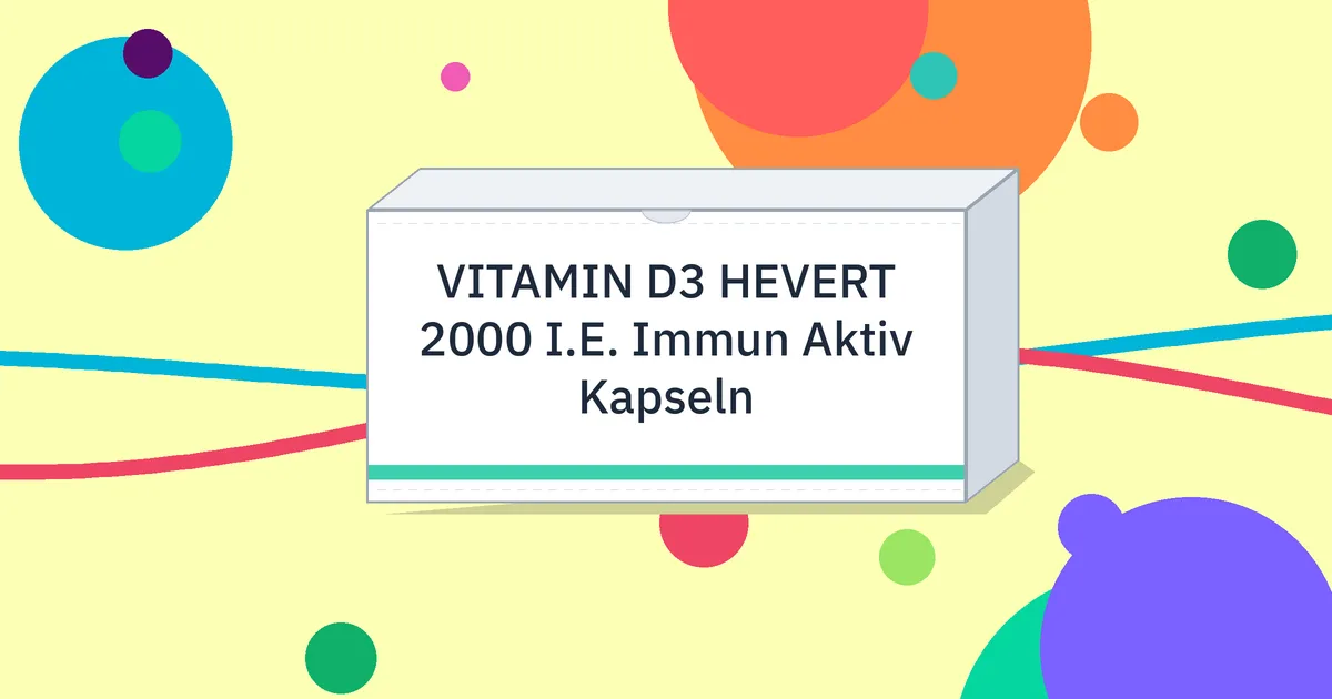 Symbolbild: Packung mit der Aufschrift VITAMIN D3 HEVERT 2000 I.E. Immun Aktiv Kapseln (PZN 19411450) – Verfügbarkeit und Bezug in Apotheken in Frankfurt am Main