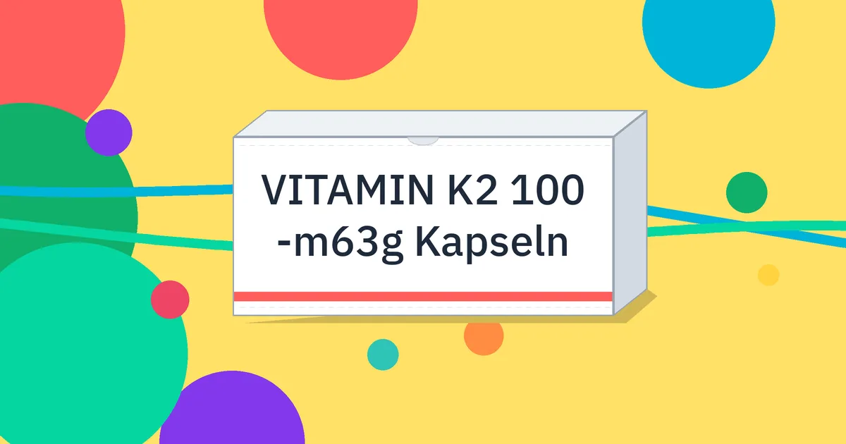 Symbolbild: Packung mit der Aufschrift VITAMIN K2 100 -m63g Kapseln (PZN 11685484) – Verfügbarkeit und Bezug in Apotheken in Frankfurt am Main