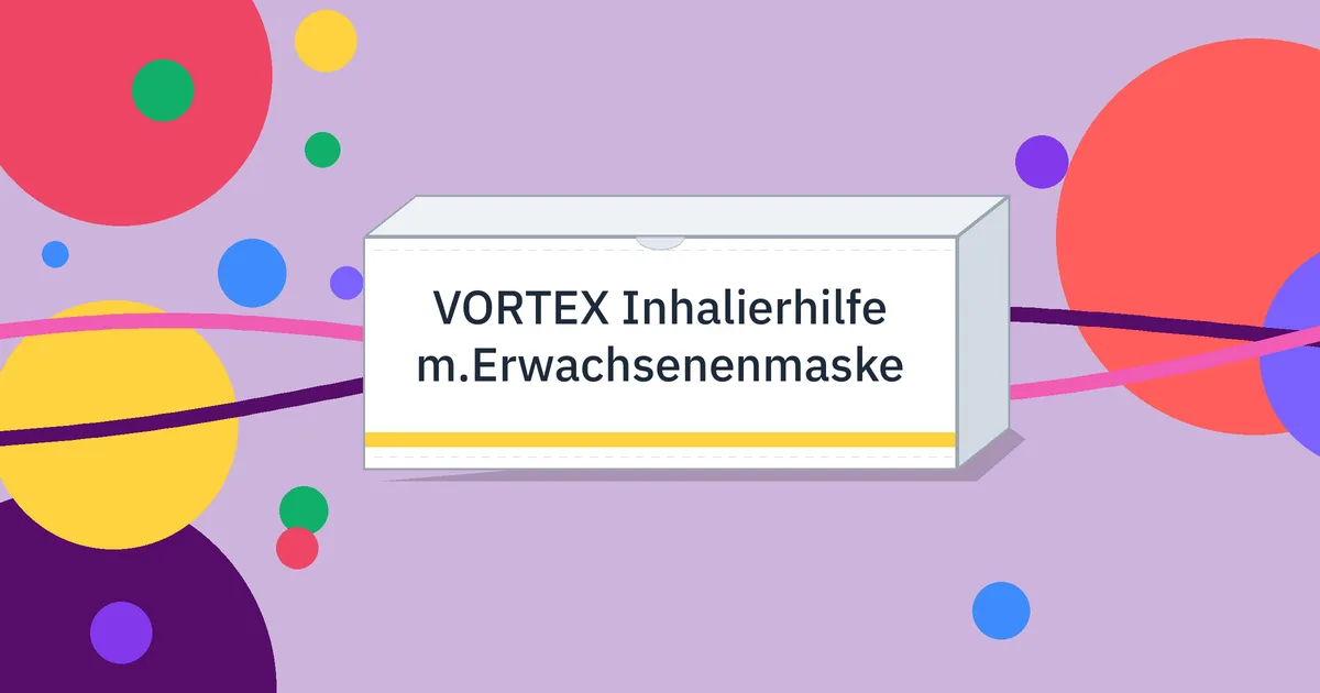Symbolbild: Packung mit der Aufschrift VORTEX Inhalierhilfe m.Erwachsenenmaske (PZN 12371285) – Verfügbarkeit und Bezug in Apotheken in Frankfurt am Main