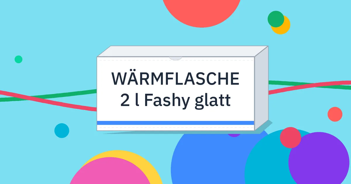 Symbolbild: Packung mit der Aufschrift WÄRMFLASCHE 2 l Fashy glatt (PZN 03235028) – Verfügbarkeit und Bezug in Apotheken in Frankfurt am Main