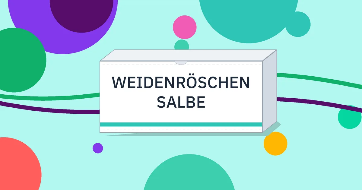 Symbolbild: Packung mit der Aufschrift WEIDENRÖSCHEN SALBE (PZN 18396872) – Verfügbarkeit und Bezug in Apotheken in Frankfurt am Main