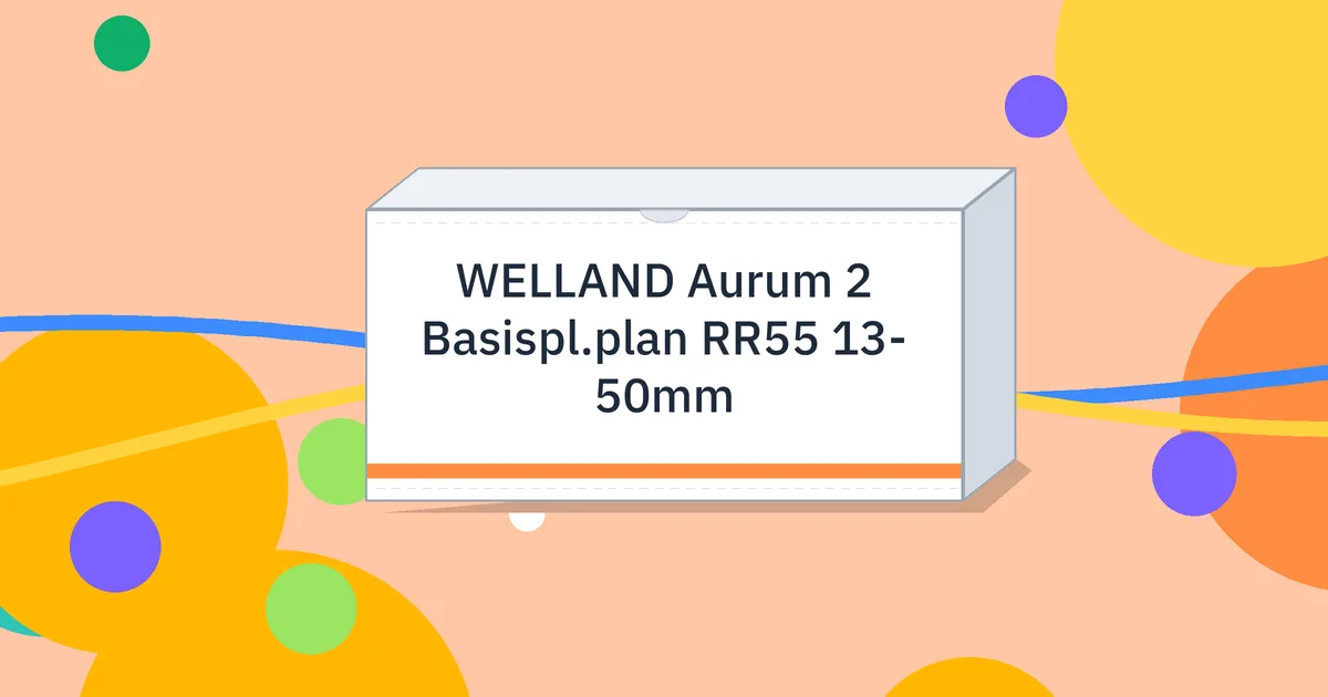Symbolbild: Packung mit der Aufschrift WELLAND Aurum 2 Basispl.plan RR55 13-50mm (PZN 11379008) – Verfügbarkeit und Bezug in Apotheken in Frankfurt am Main